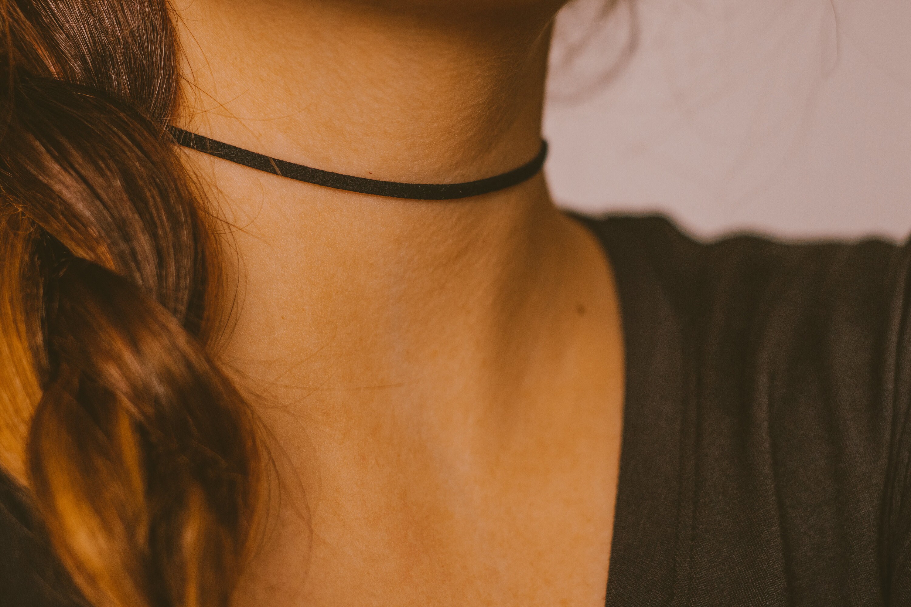 Thin Black Choker Soft Vegan Suede Leather Necklace Dainty | Etsy