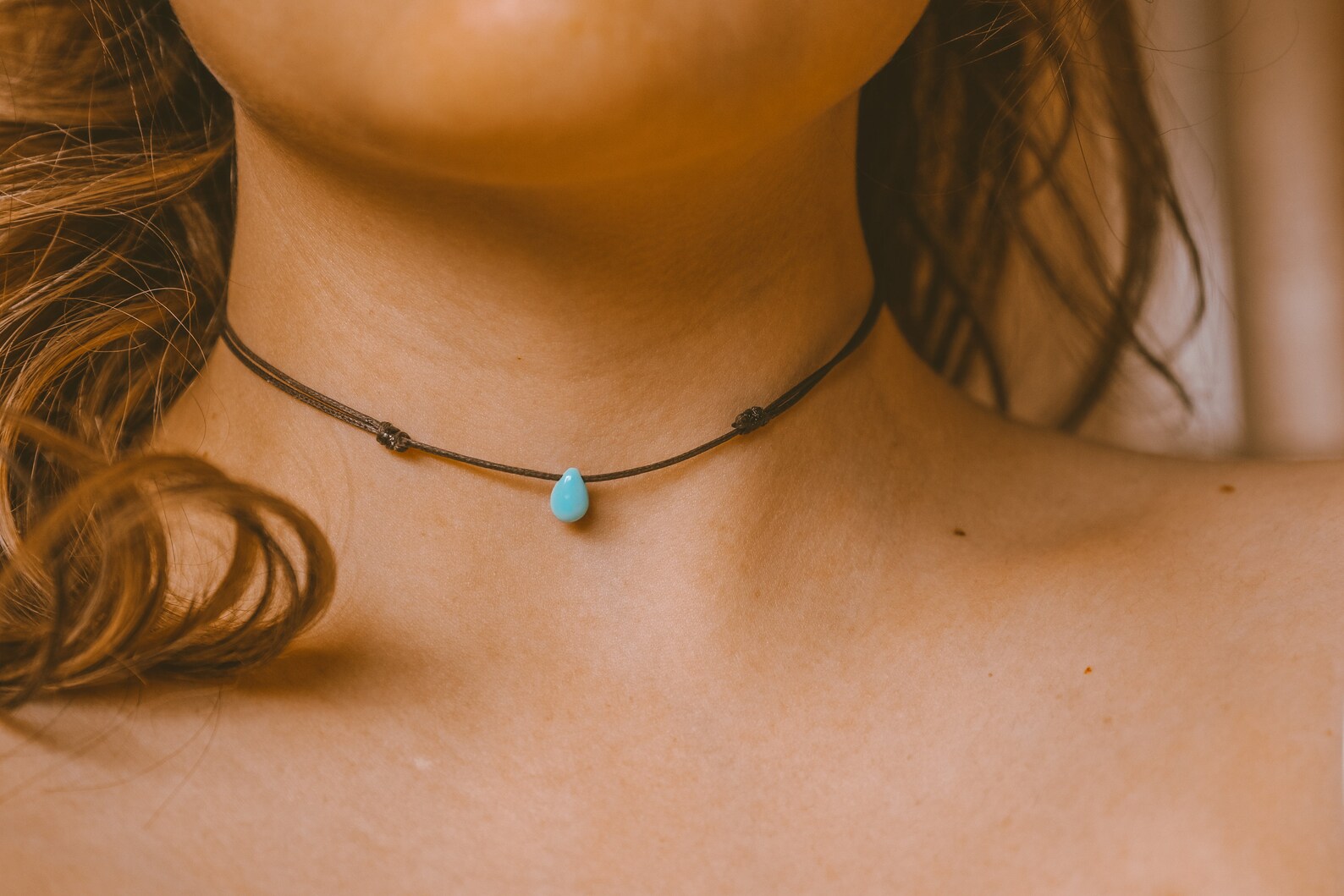 Boho Hippie Choker Necklace Turquoise Teardrop Choker - Etsy