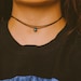 Edgy Double Layered Thin Black Choker Necklace, Teardrop Necklace ...