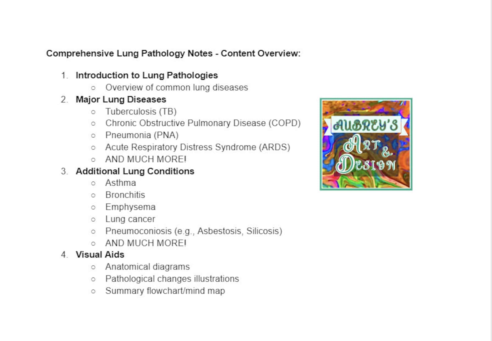 Comprehensive Lung Pathology Pulmonary Diseases Study Notes ...