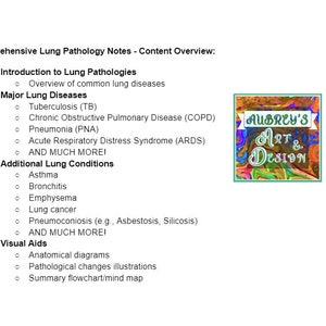 Comprehensive Lung Pathology Pulmonary Diseases Study Notes ...
