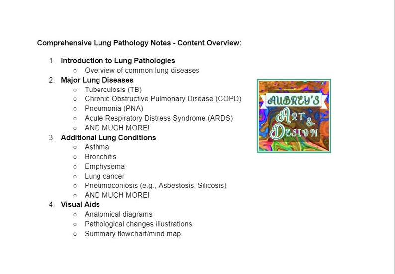 Comprehensive Lung Pathology Pulmonary Diseases Study Notes ...