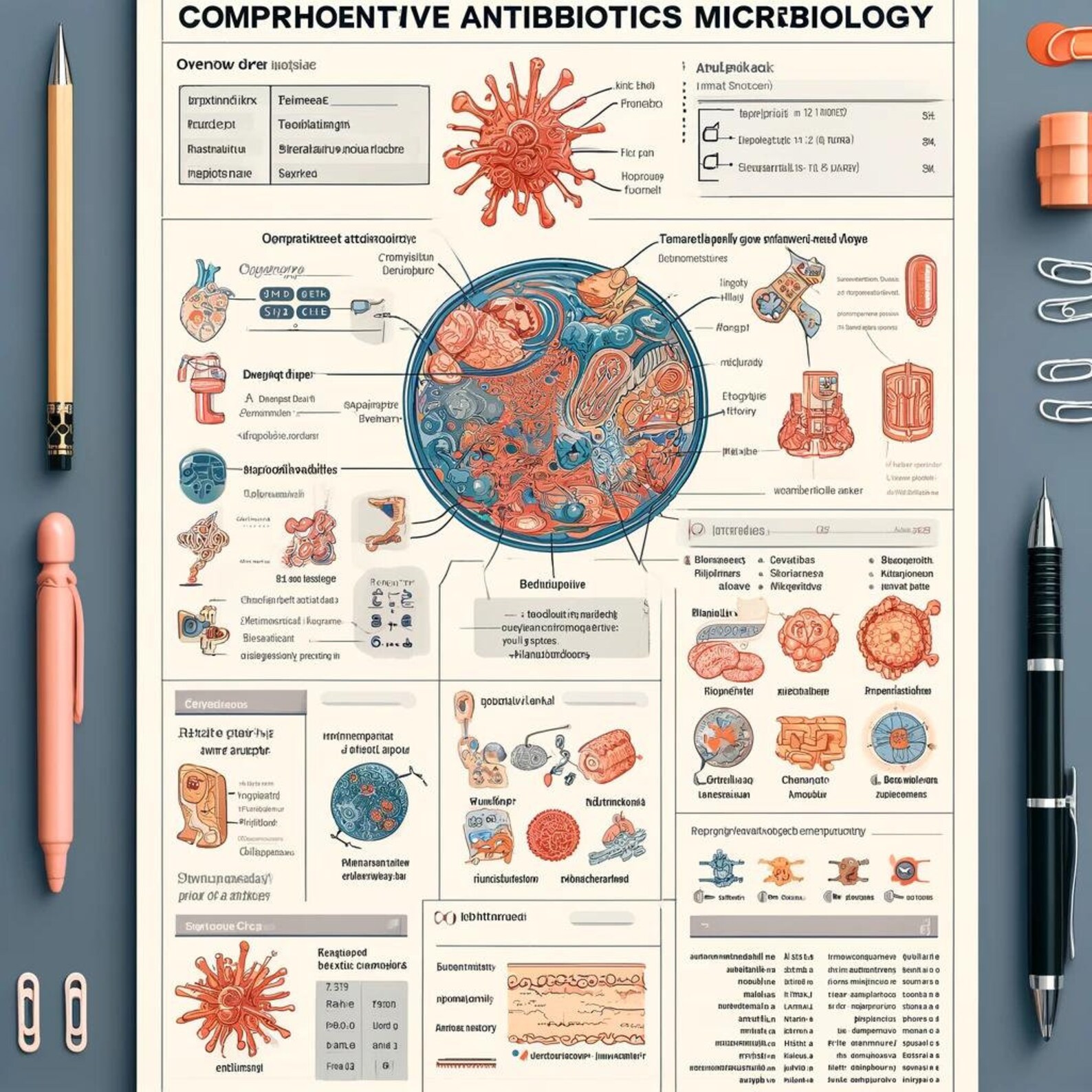 Comprehensive Antibiotics Microbiology Mind Map - Illustrated Study ...