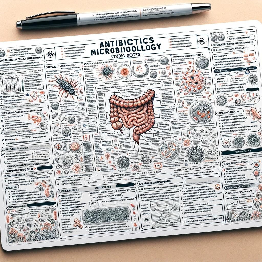 Comprehensive Antibiotics Microbiology Mind Map - Illustrated Study ...