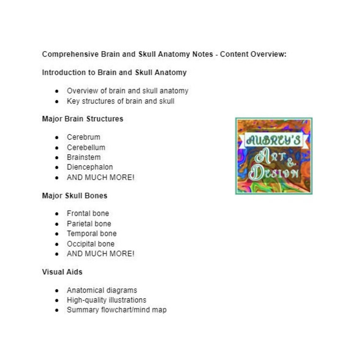 Comprehensive Brain and Skull Anatomy Study Guide Notes - Illustrated ...