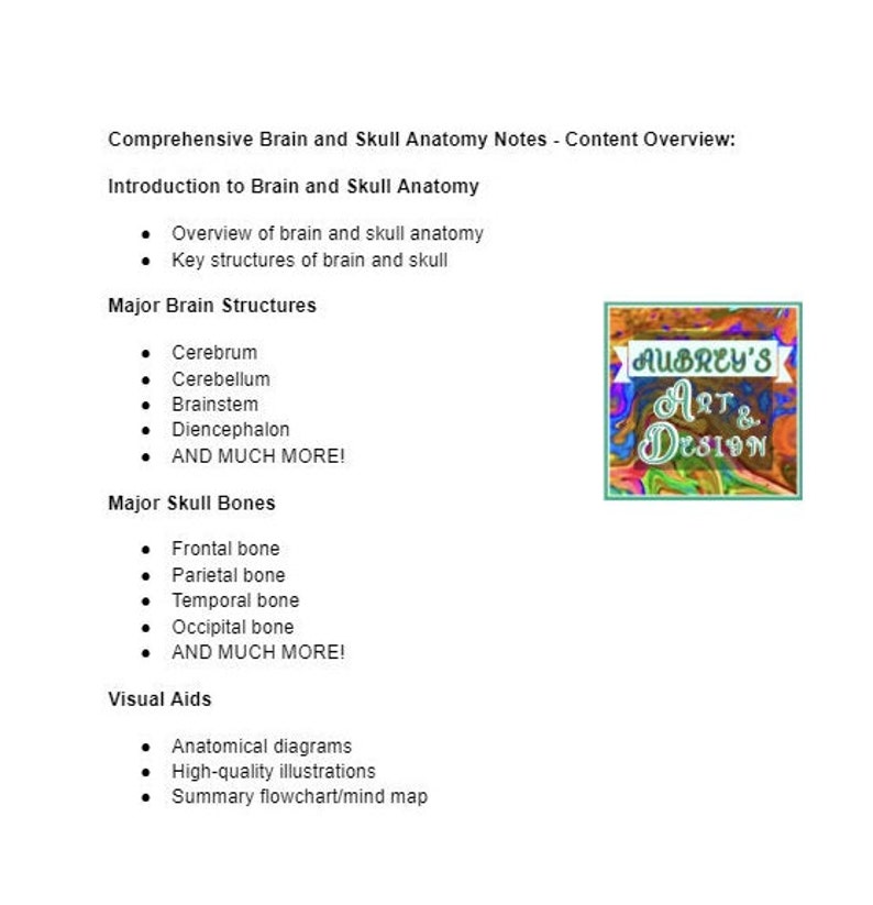 Comprehensive Brain and Skull Anatomy Study Guide Notes - Illustrated ...