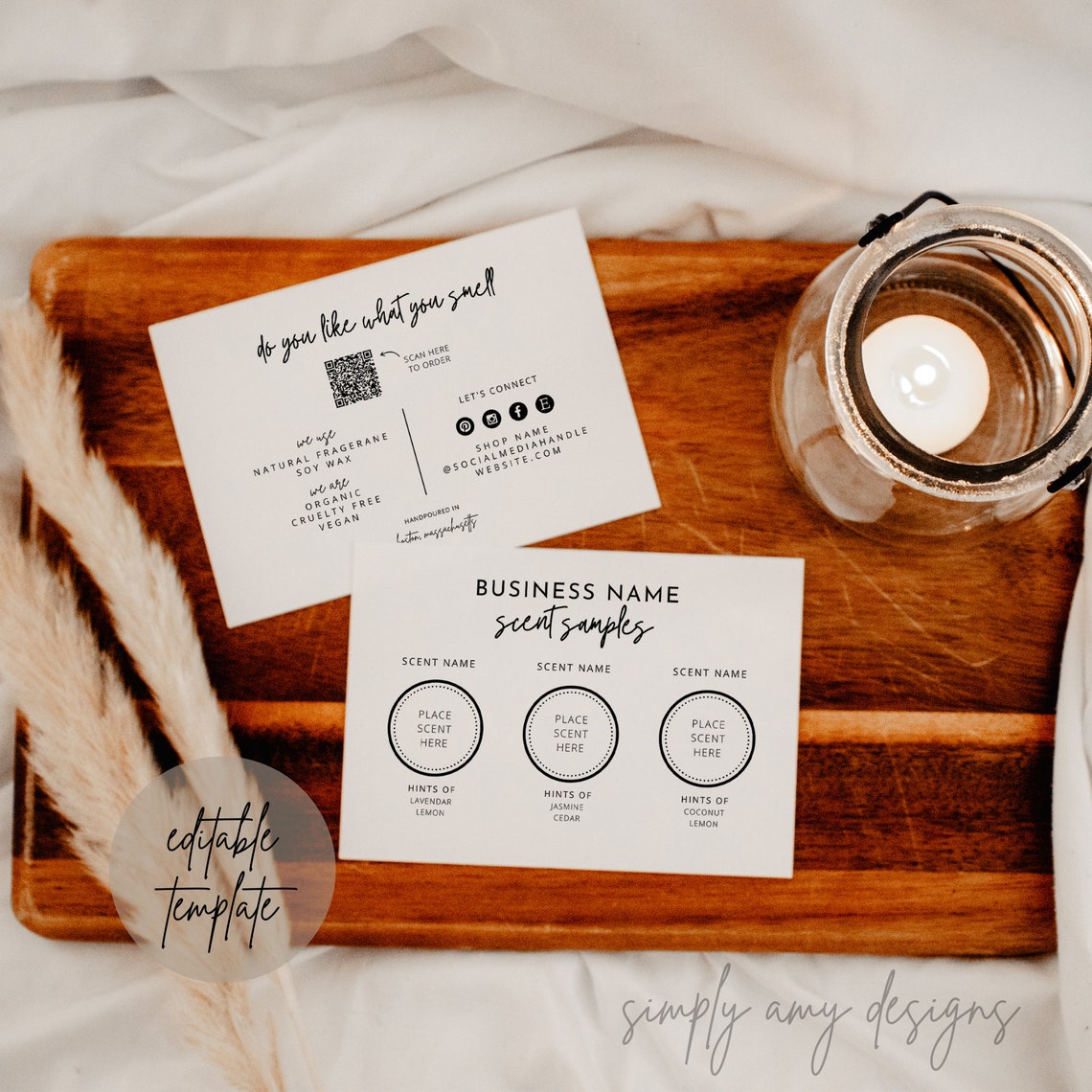 Editable Candle Scents Card Canva Template Candle Scent Card - Etsy