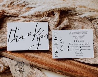 Editable Product Care Card Template Care Card Template - Etsy