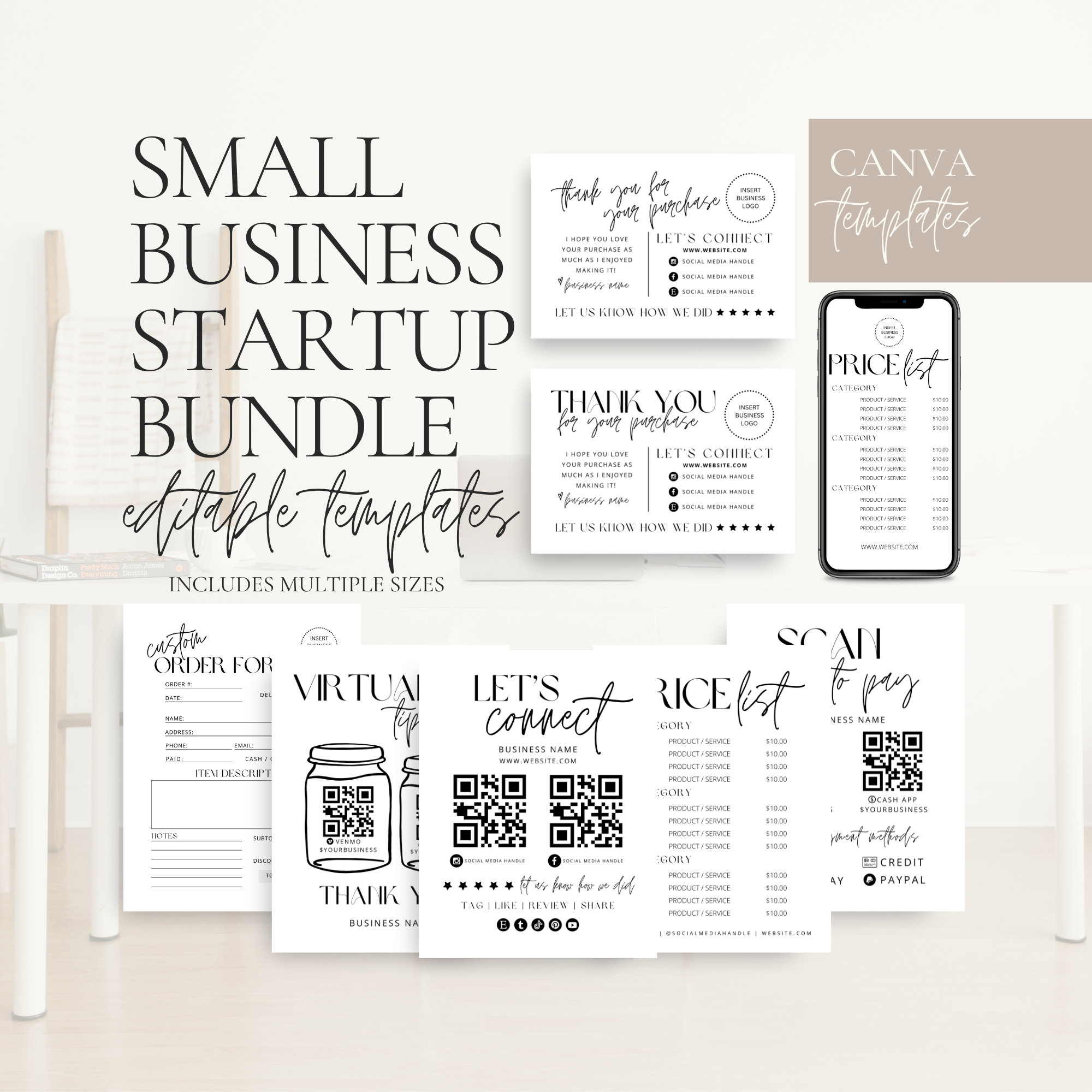 Editable Business Template Bundle Vendor Bundle Craft Show - Etsy