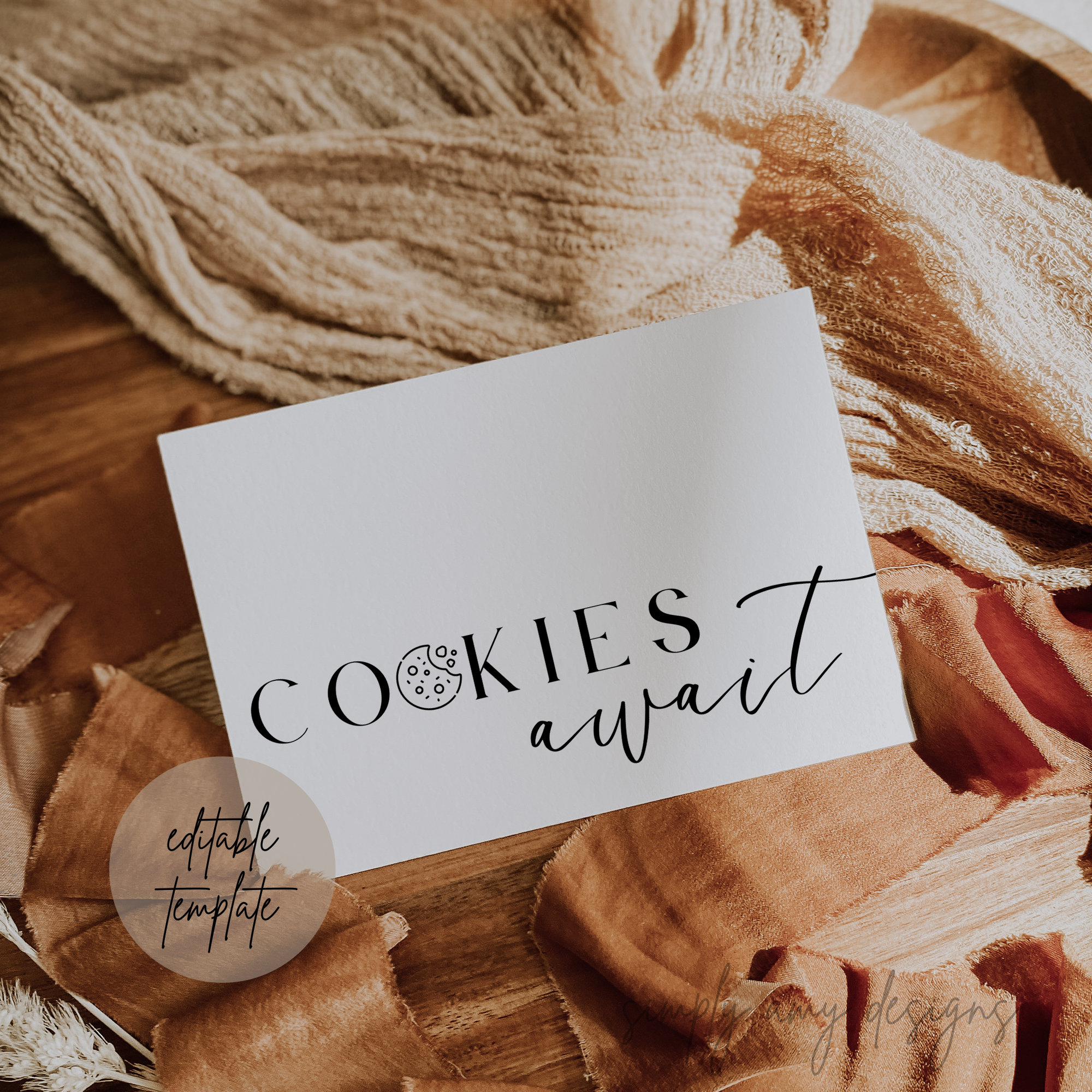 Editable Cookie Kit Instruction Card Canva Template, Cookie Kit Card ...