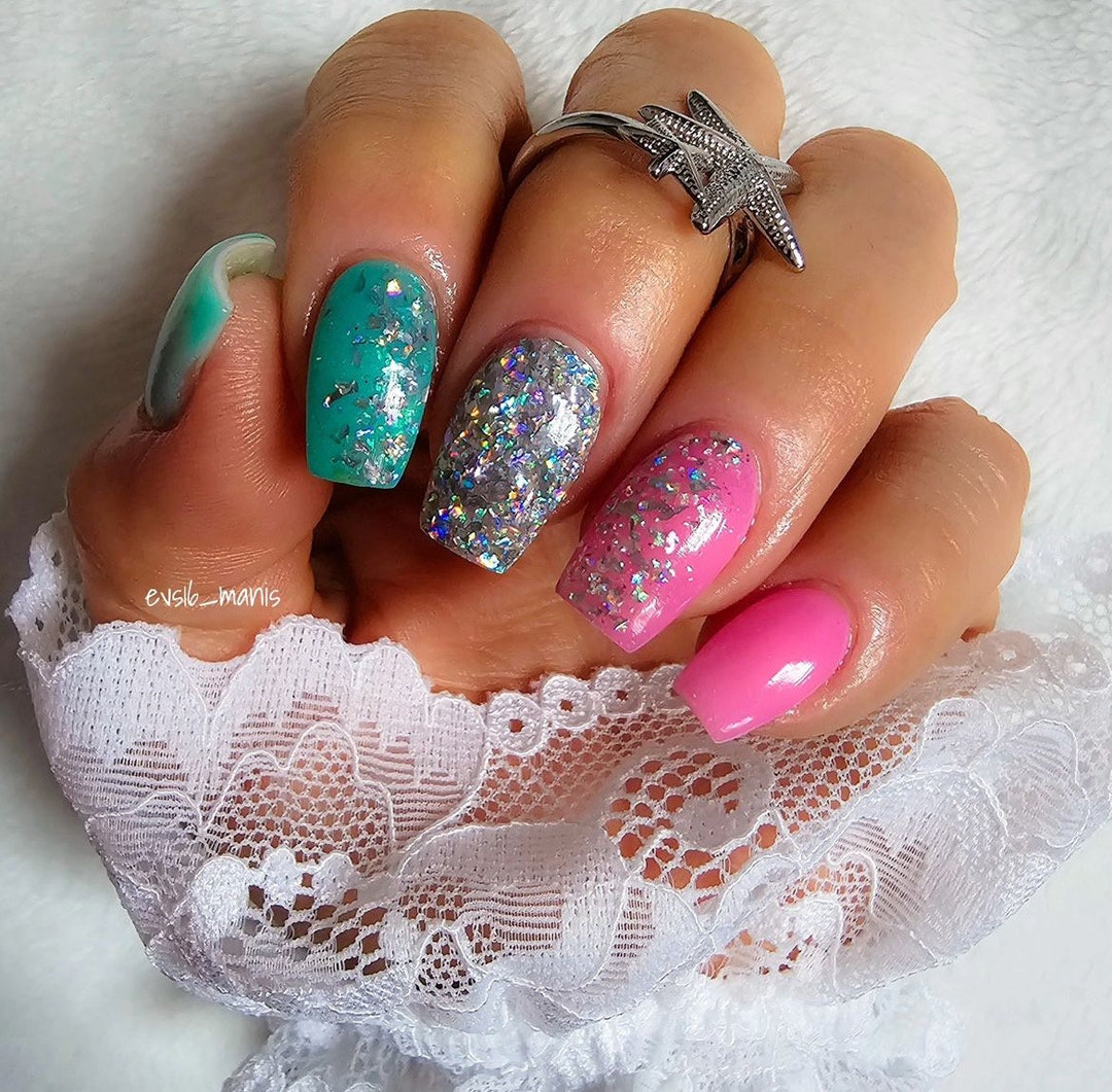 George Glass Mermaid Dip Powder, Nails Dip Powder, Spring Dip Powder ...