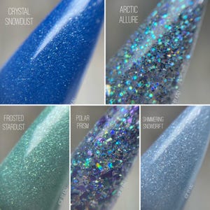 Crystal Snowdust - Nail Dip Powder, Blue Nail Dip, Acrylic Nail Powder, Spring Dip Powder, Nail ...