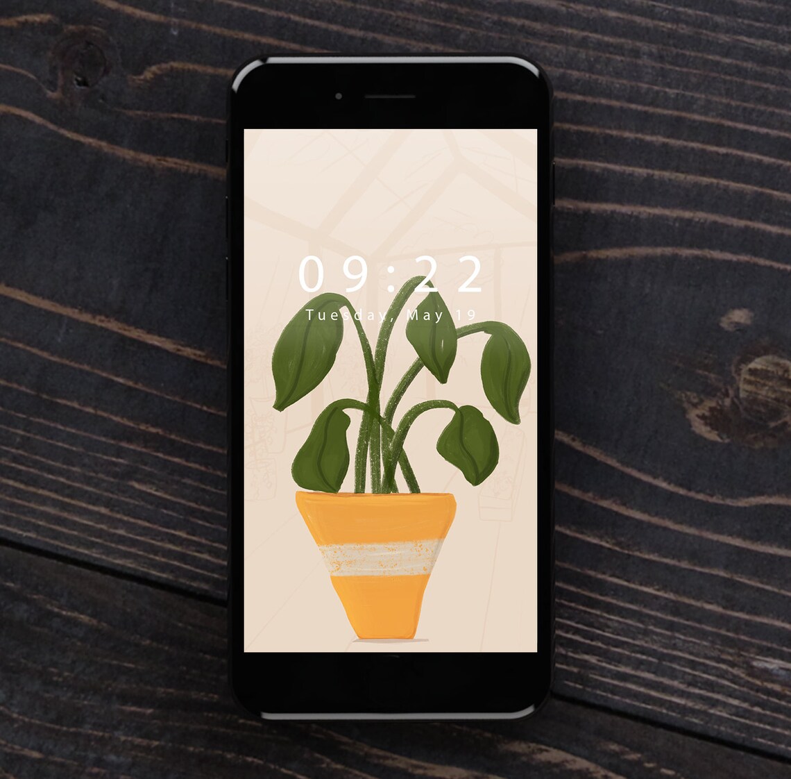 Potted Plant Phone Wallpaper Instant Download Digital - Etsy
