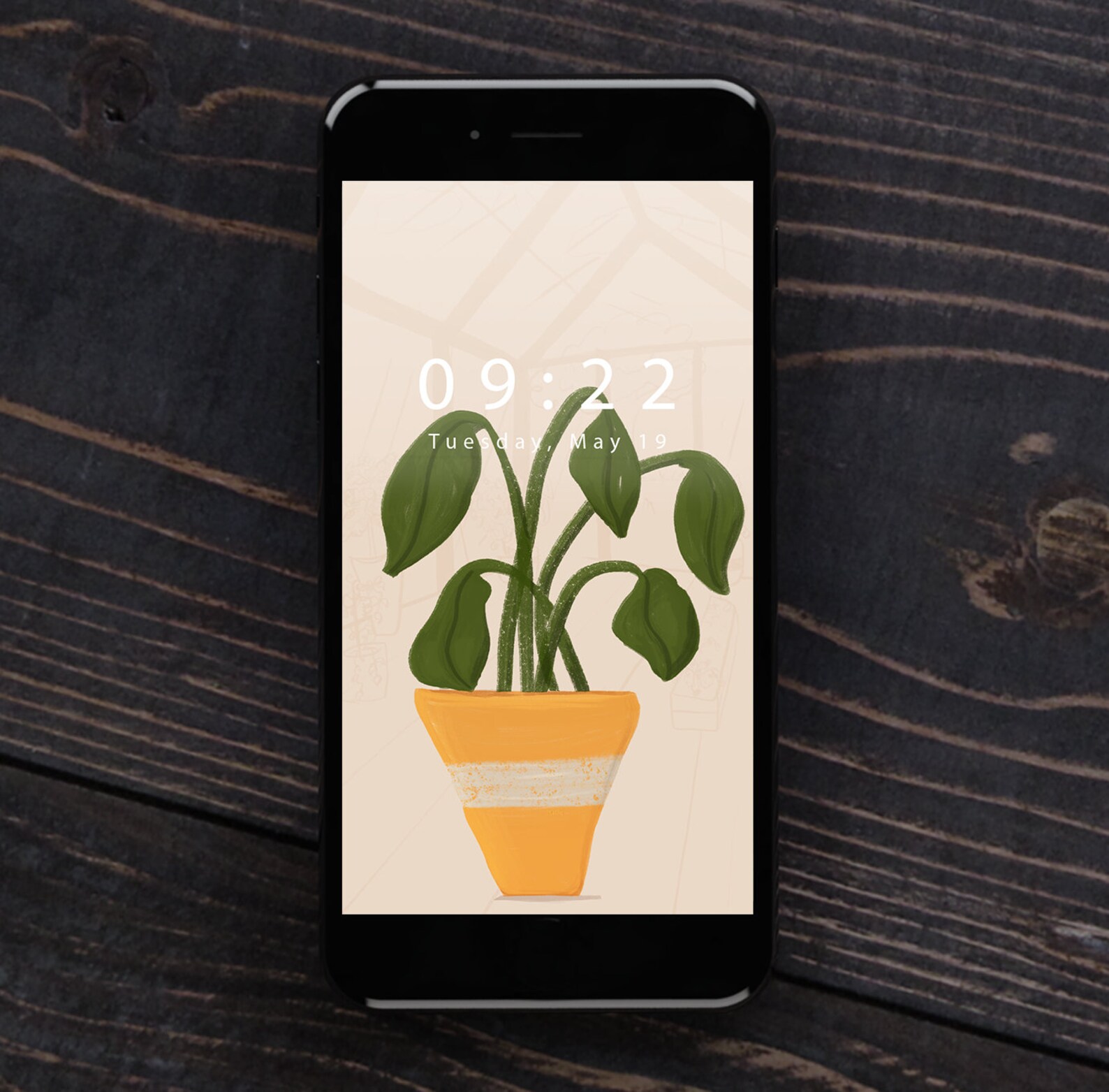 Potted Plant Phone Wallpaper Instant Download Digital Art Background - Etsy