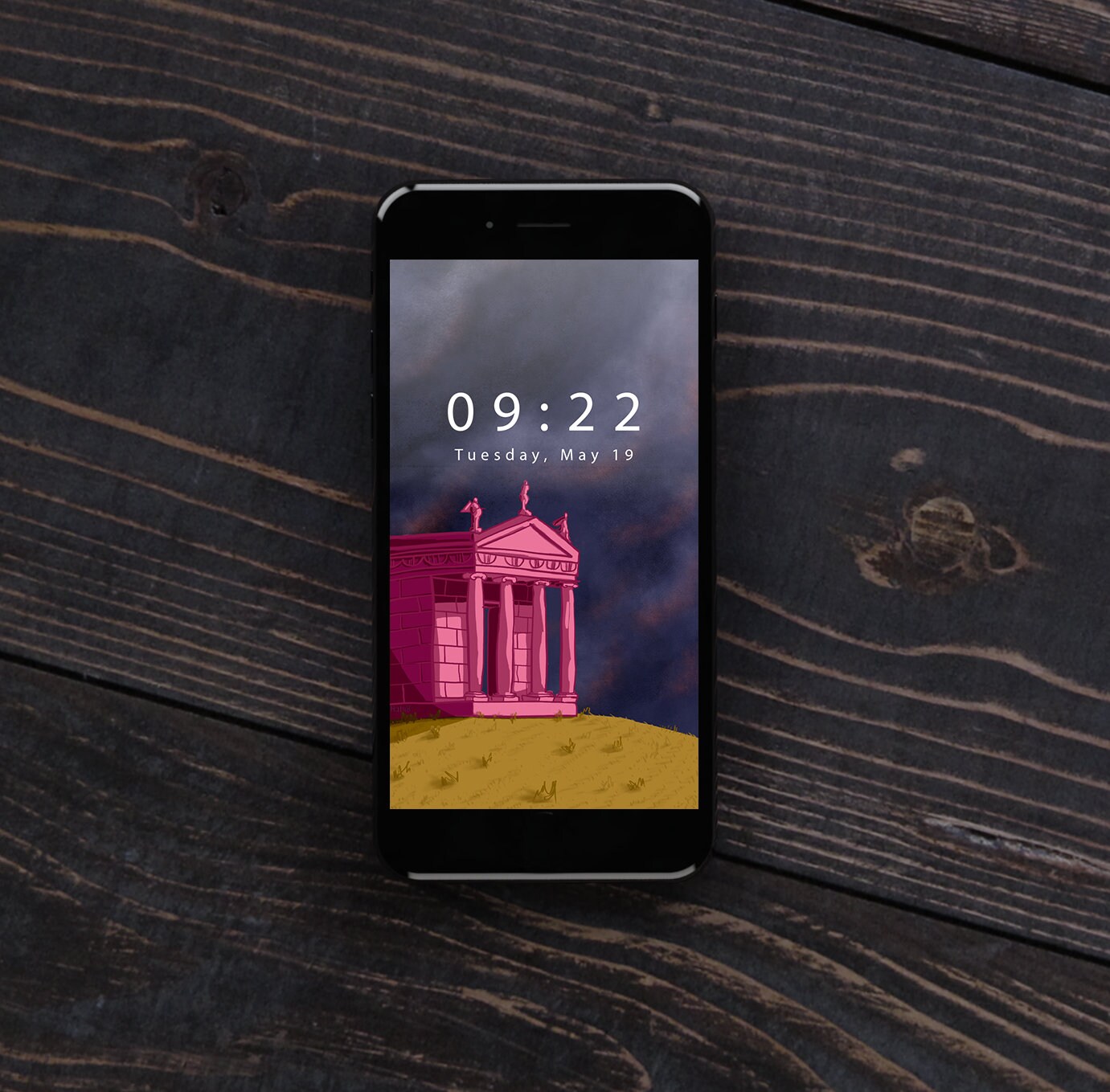 Roman Temple Phone Wallpaper Instant Download Digital Art Background - Etsy