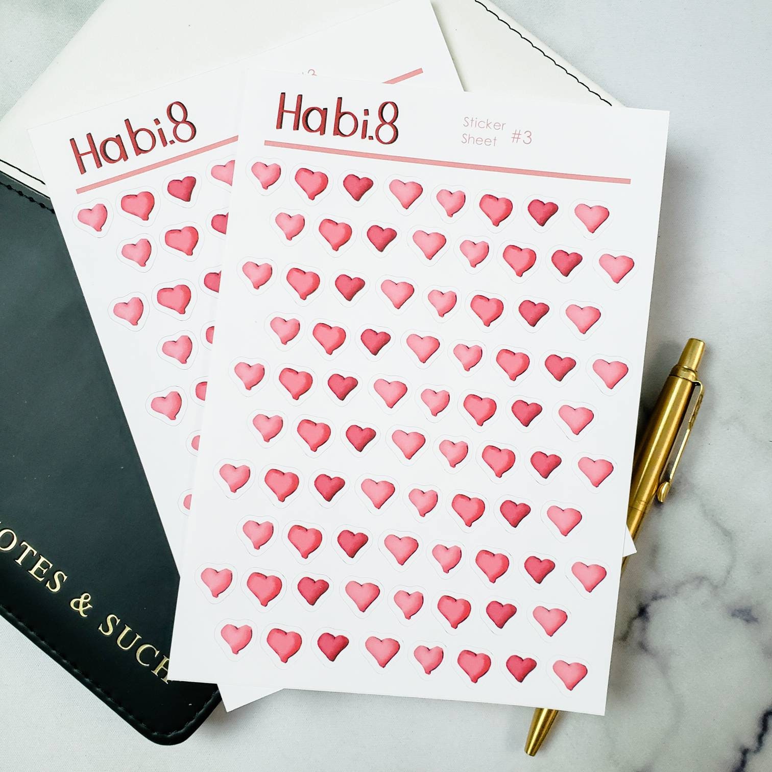 Hearts Sticker Sheet/pack | Matte Sticker Paper |journal Stickers - Etsy
