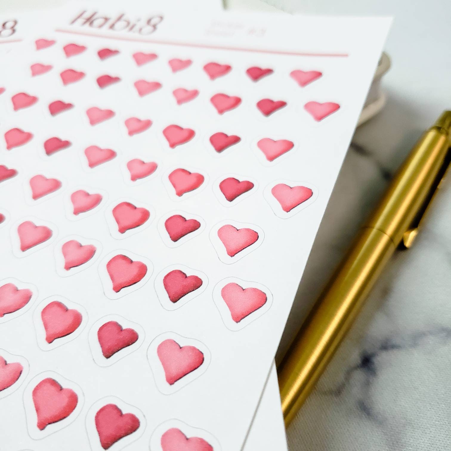 Hearts Sticker Sheet/pack | Matte Sticker Paper |journal Stickers - Etsy