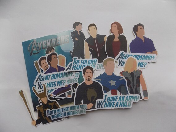 The Avengers 12pc Sticker Set | Etsy