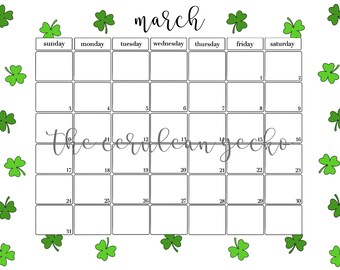 EDITABLE/FILLABLE March 2024 Gnome Calendar, St. Patrick Day Gnome ...