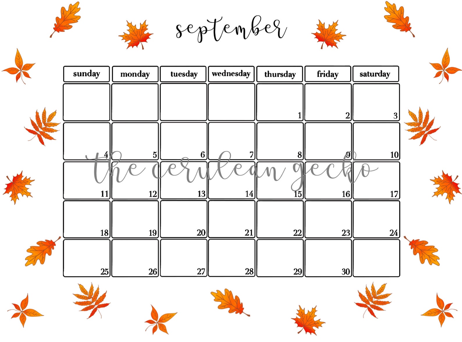 Printable September 2022 Calendar - Etsy