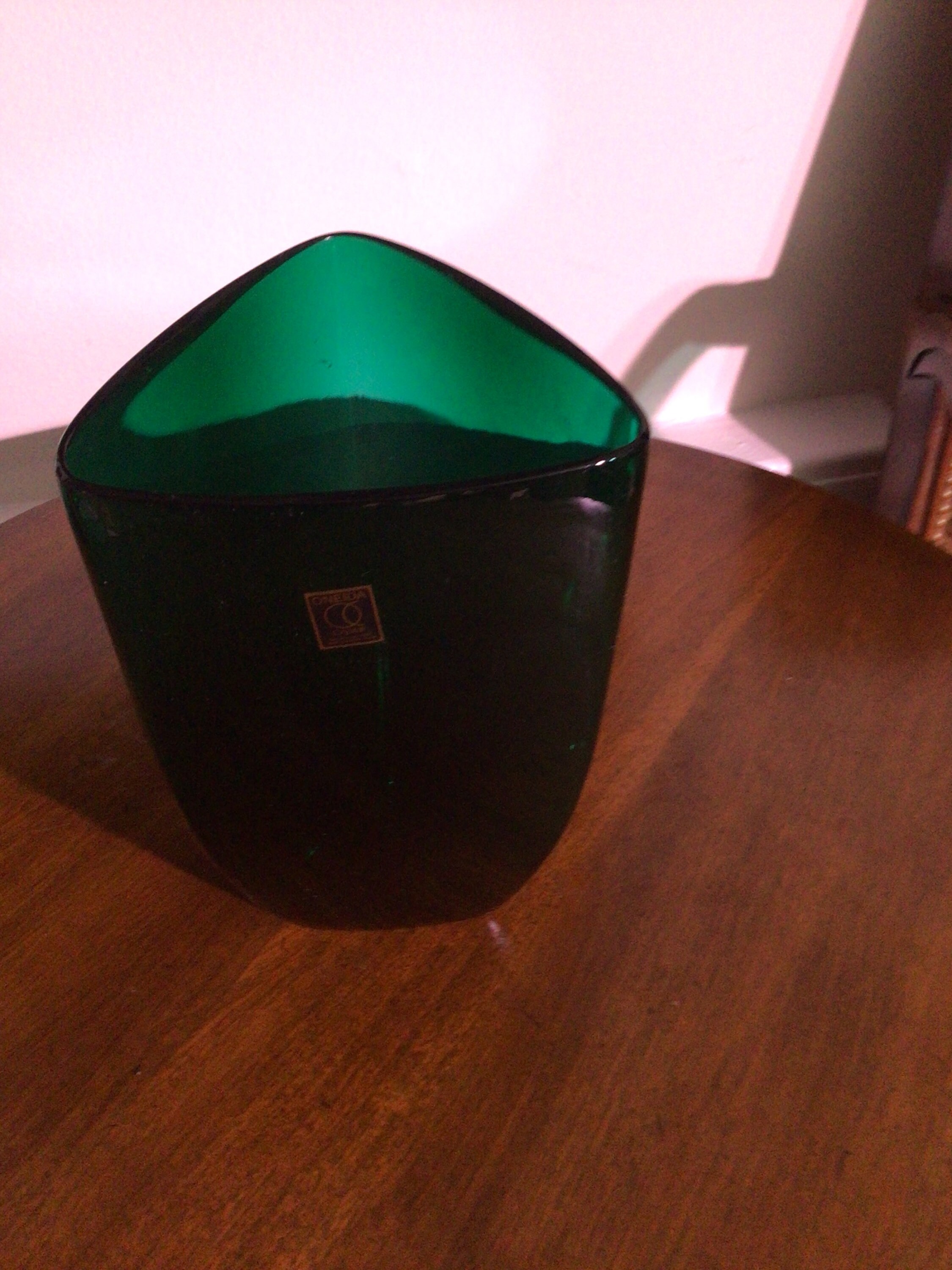 Oneida Crystal 24% Lead Crystal Dark Green Vase - Etsy