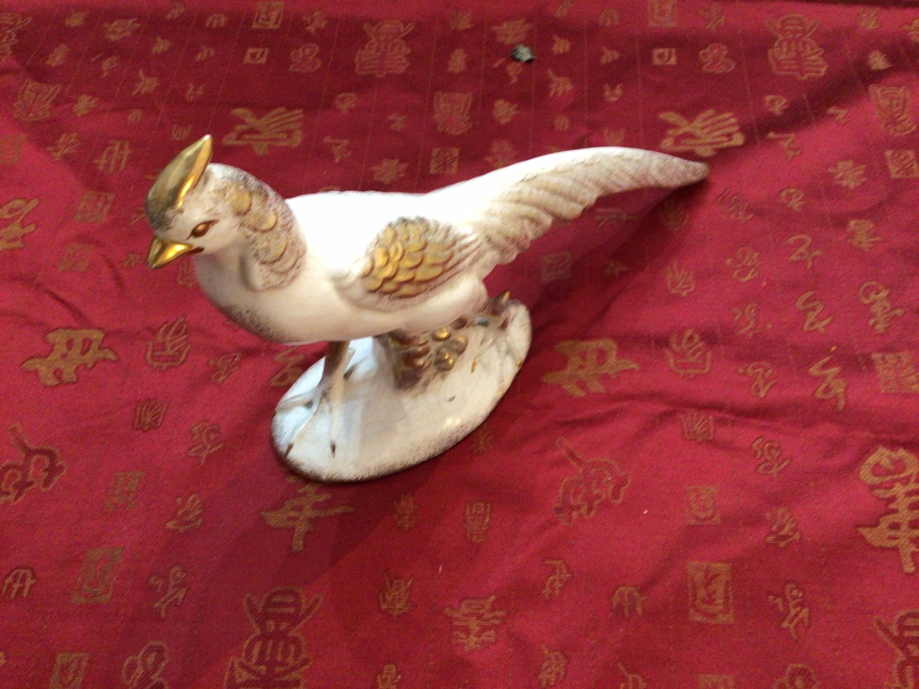 Large Bird Figurine With 22k Gold Tweed - Etsy