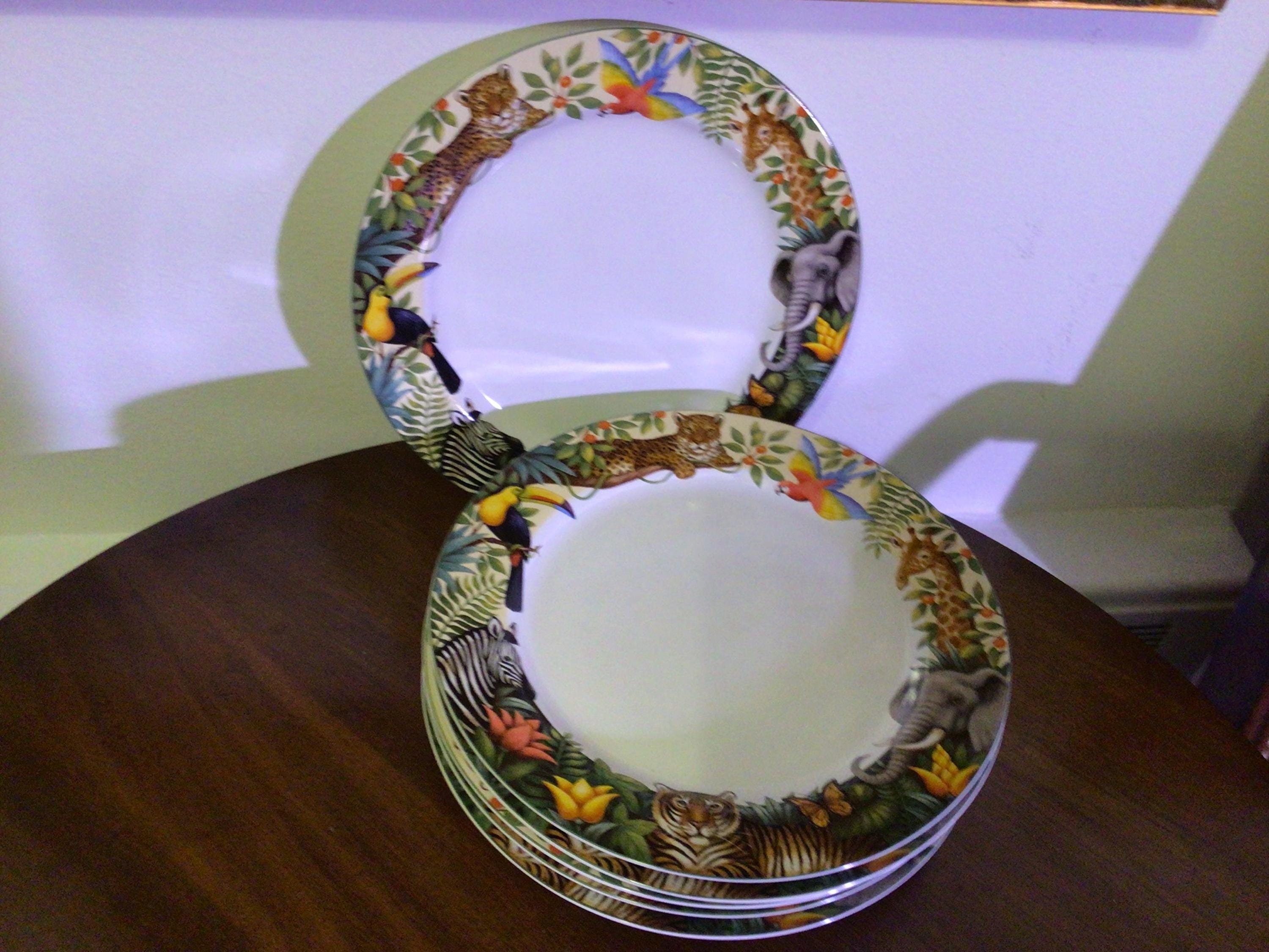 Sakura Jungle Animals Dinner Plates - Etsy