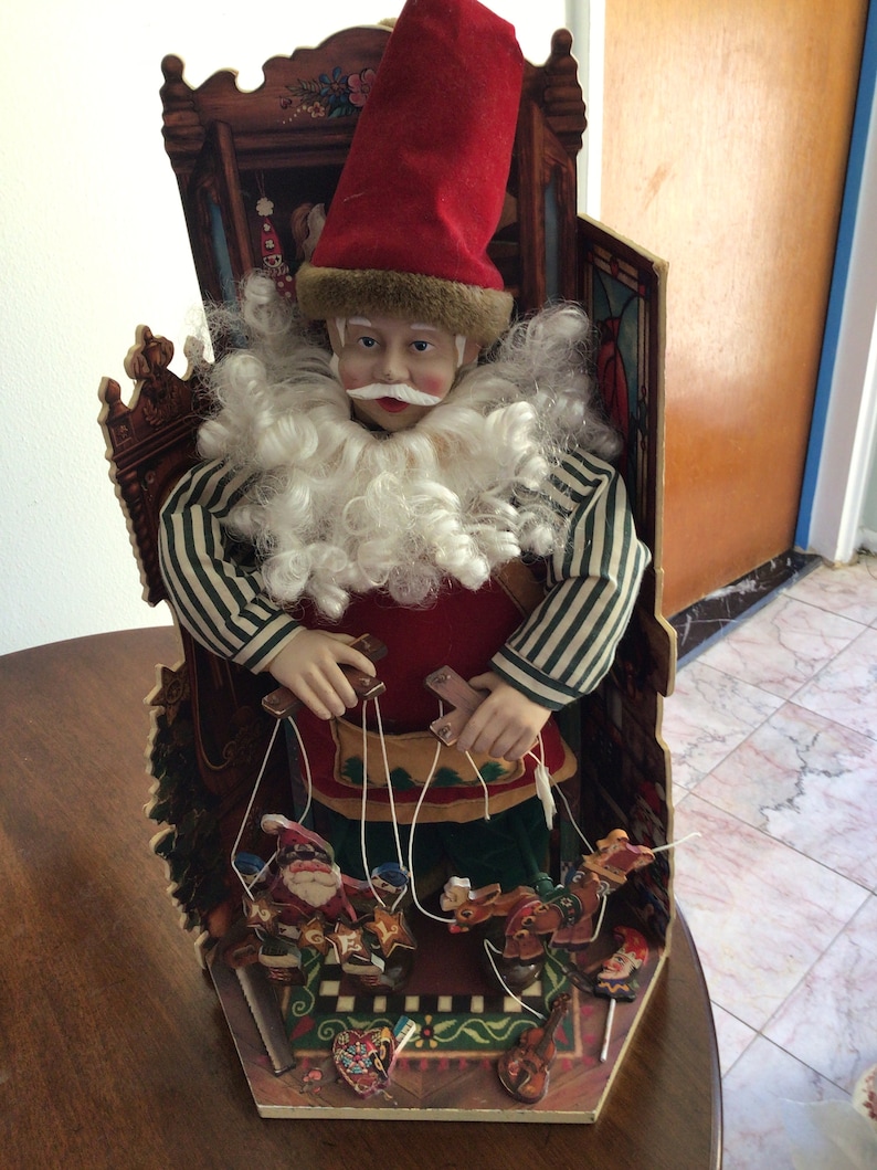 Vintage Animatronic Santas Music Box With Marionette Puppets - Etsy