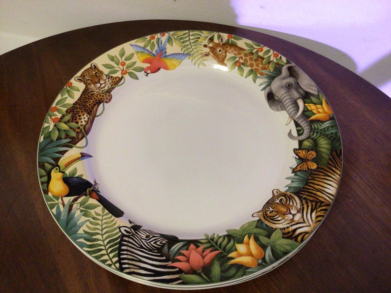 Sakura Jungle Animals Dinner Plates - Etsy