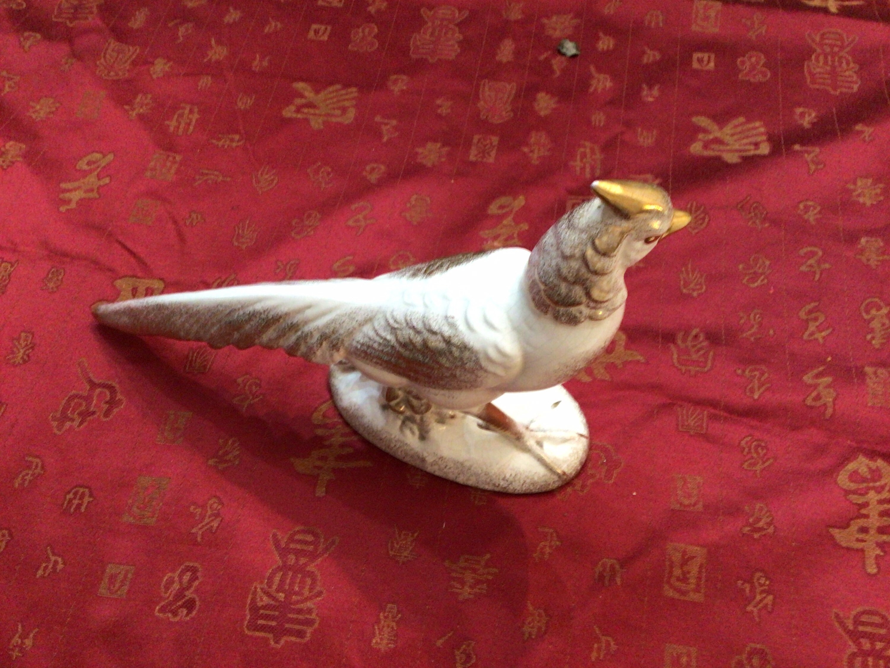 Large Bird Figurine With 22k Gold Tweed - Etsy