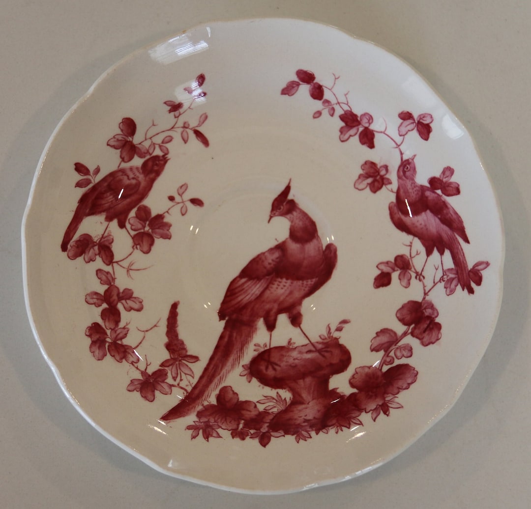 Vintage Copeland Spode Pink Chelsea Birds Saucer: Chinoiserie Tea Party ...