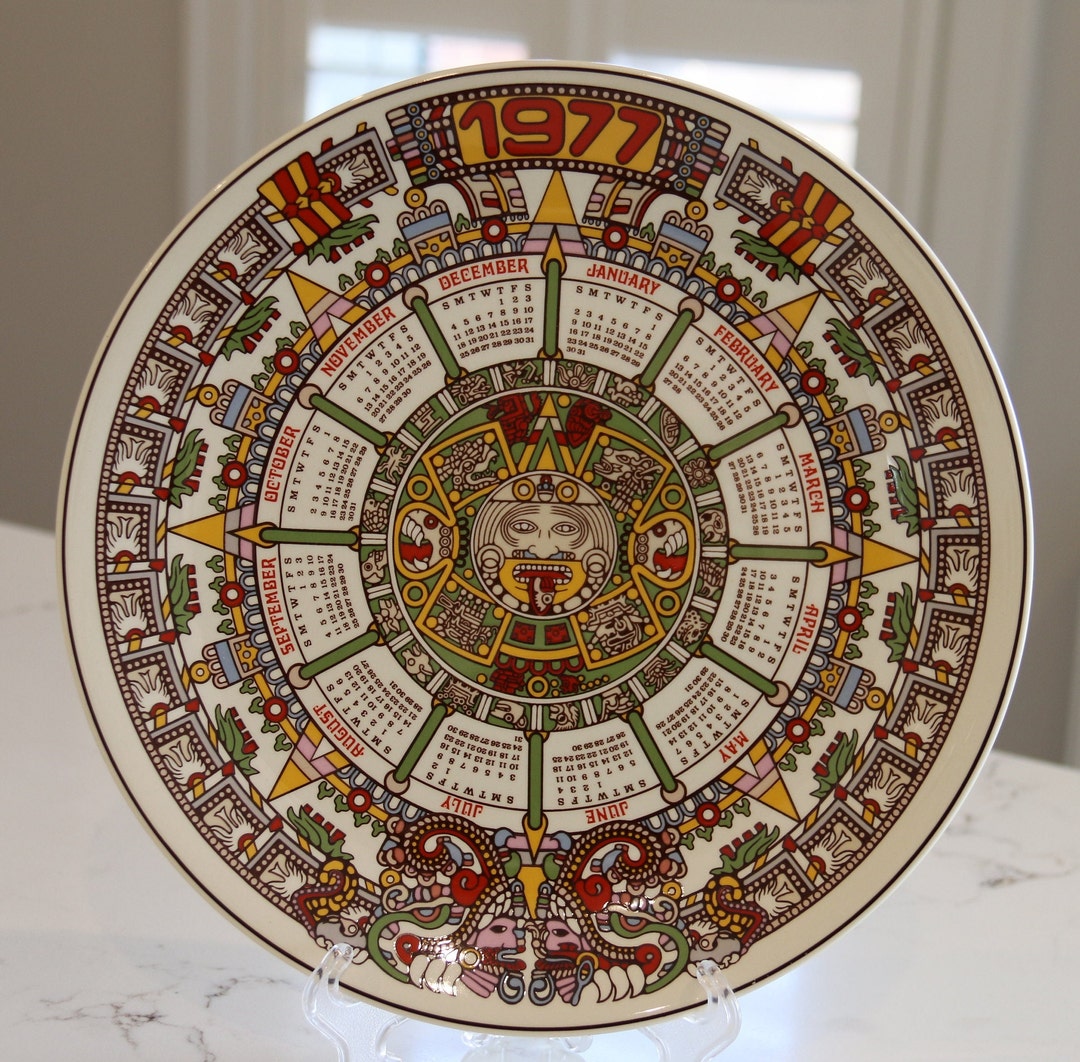 Vintage Wedgwood Calendar Plate '1977' 'tonatiuh' Seventh Series ...