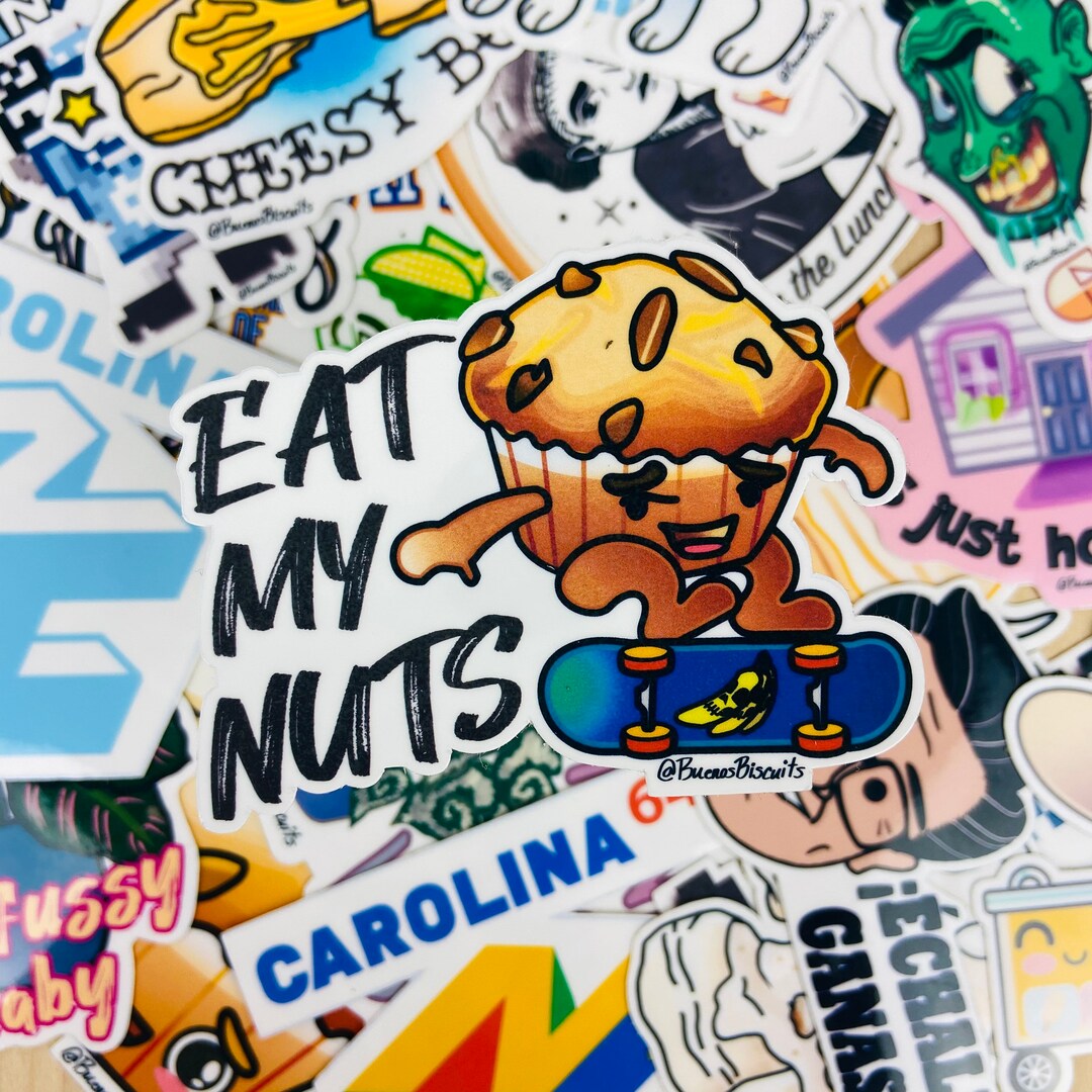 Eat My Nuts Banana Nut Muffin 3” Sticker Breakfast Bakery Skateboard ...