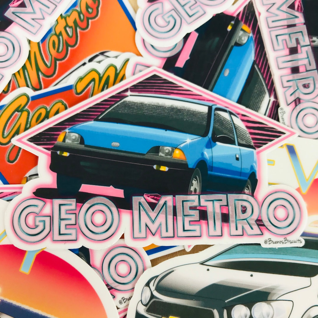 Geo Metro 3” Sticker Retro 90s Blue Car Nascar Laptop Planner ...