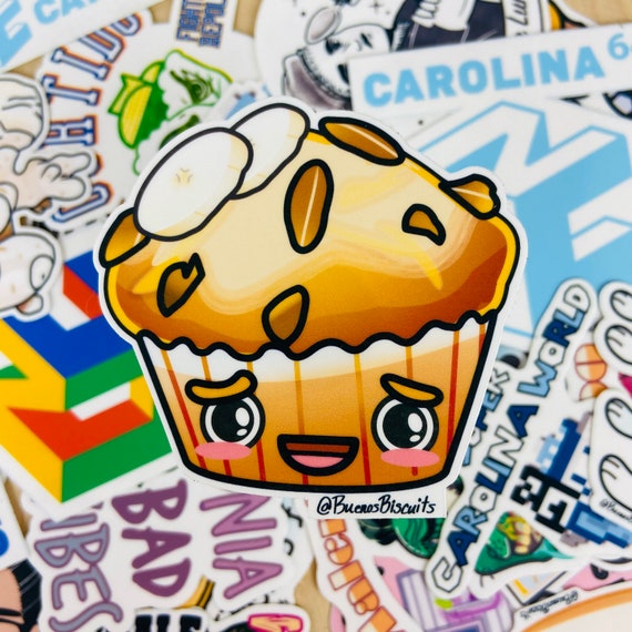 Banana nut muffin 3 sticker breakfast bakery cute water | Etsy