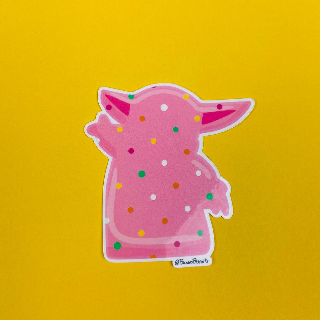 Baby Yoda Grogu Frosted Animal Cracker 3” Sticker the Child Mandalorian ...