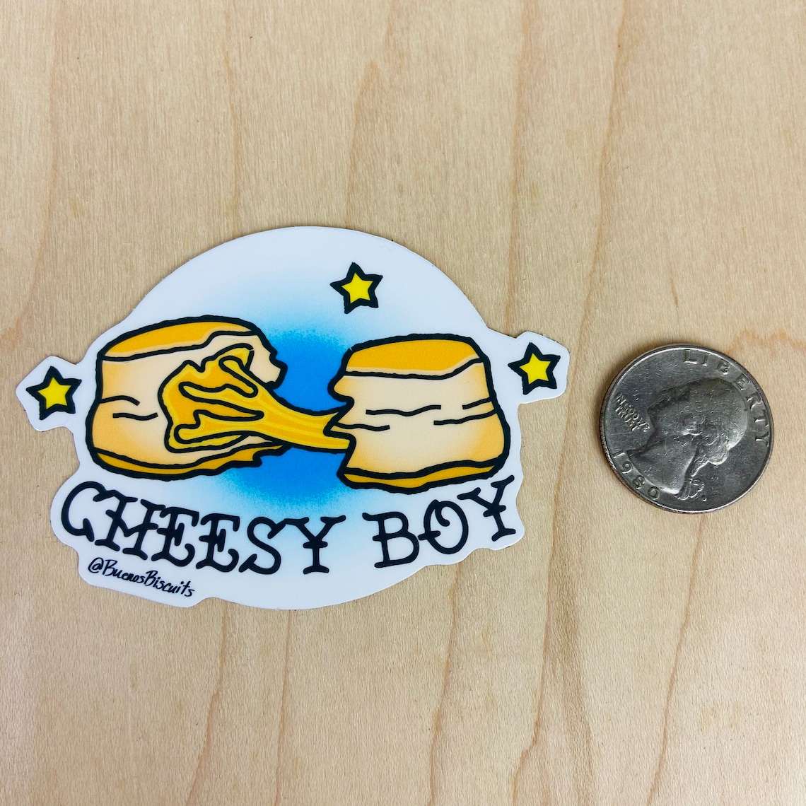 Cheesy Boy Cheese Biscuit 3 Sticker Tattoo Southern Food | Etsy