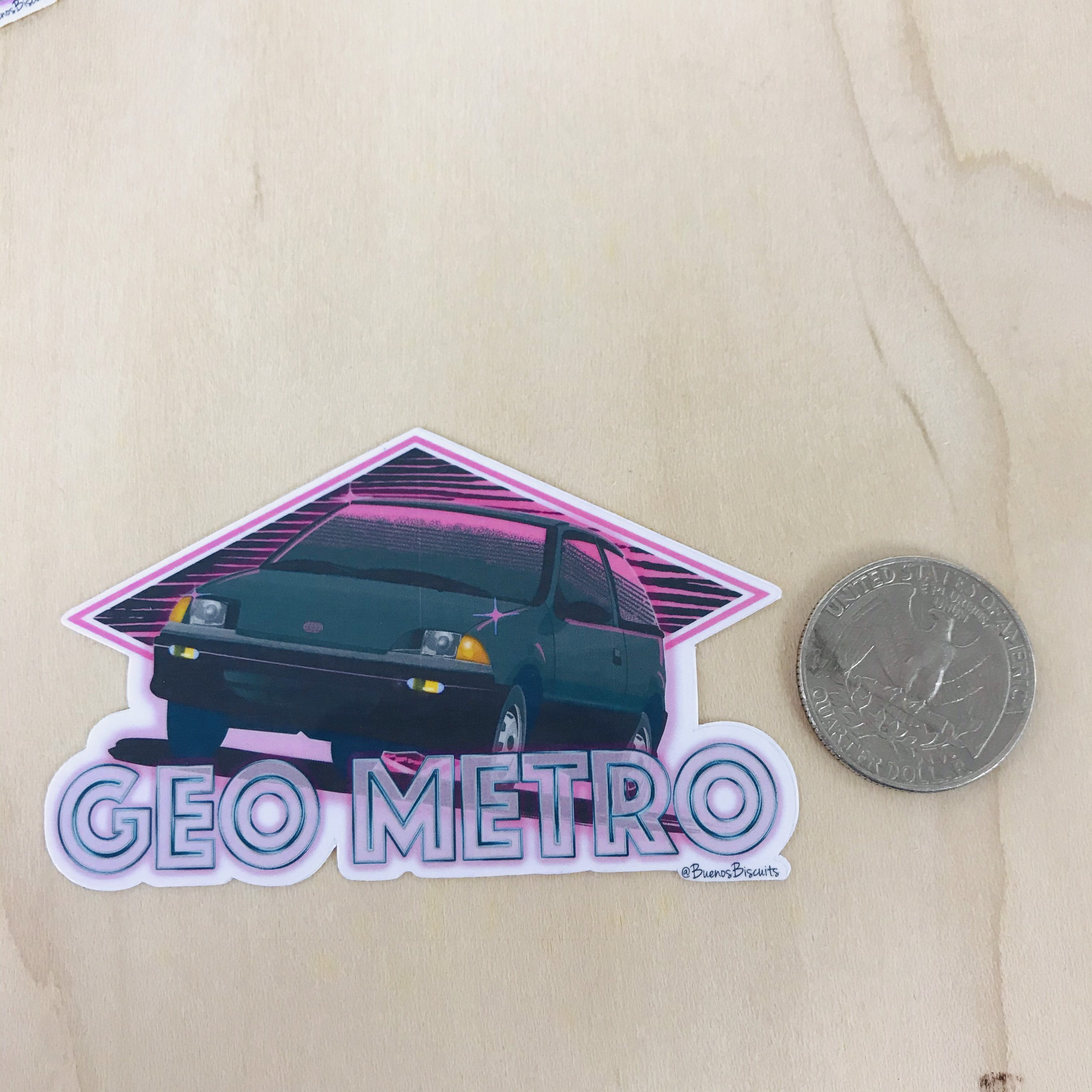 Geo Metro 3” Sticker Retro 90s Black Car Nascar Laptop Planner ...
