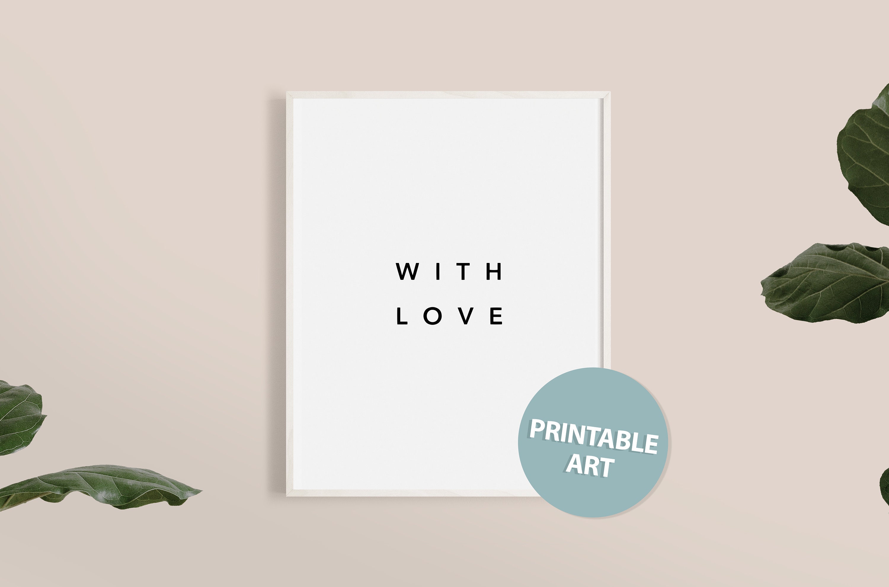 With Love Printable Wall Art | Quote Print | Modern Minimal Room Decor ...