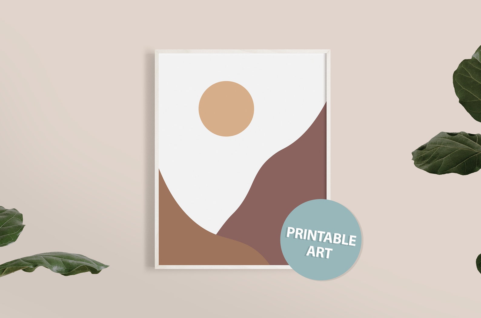 Terracotta Mountains Printable Wall Art | Modern Minimal Art | Boho ...