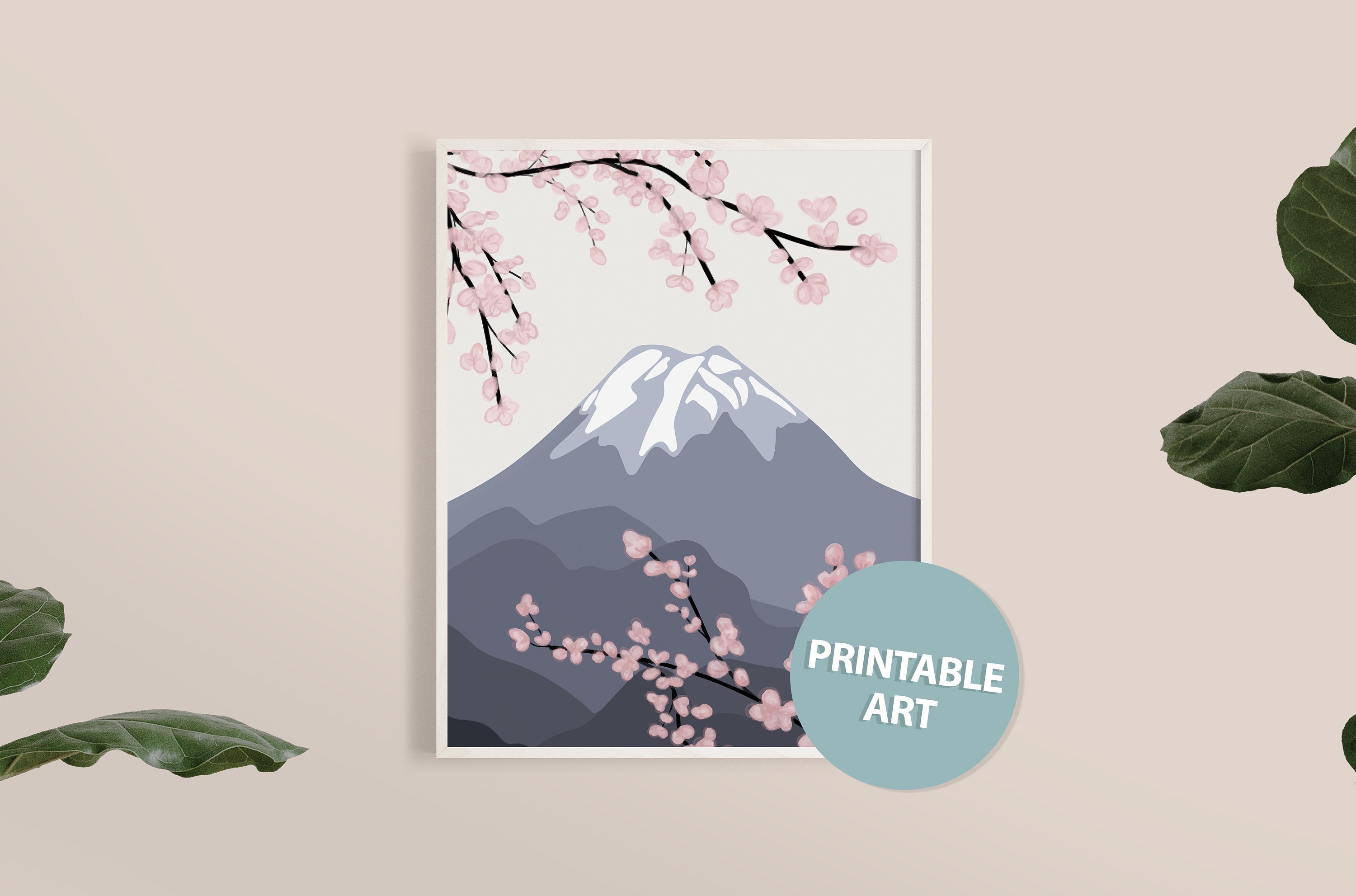 Mount Fuji Printable Wall Art | Modern Minimal Art | Boho Nature Prints ...