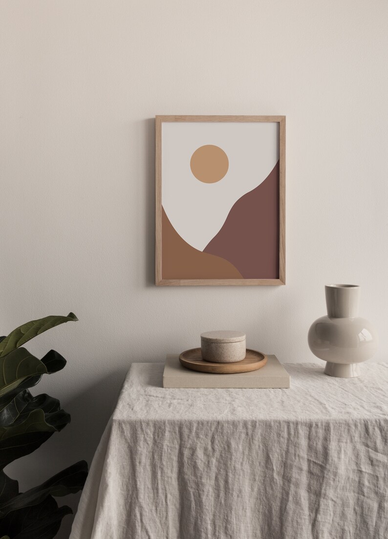 Terracotta Mountains Printable Wall Art | Modern Minimal Art | Boho ...