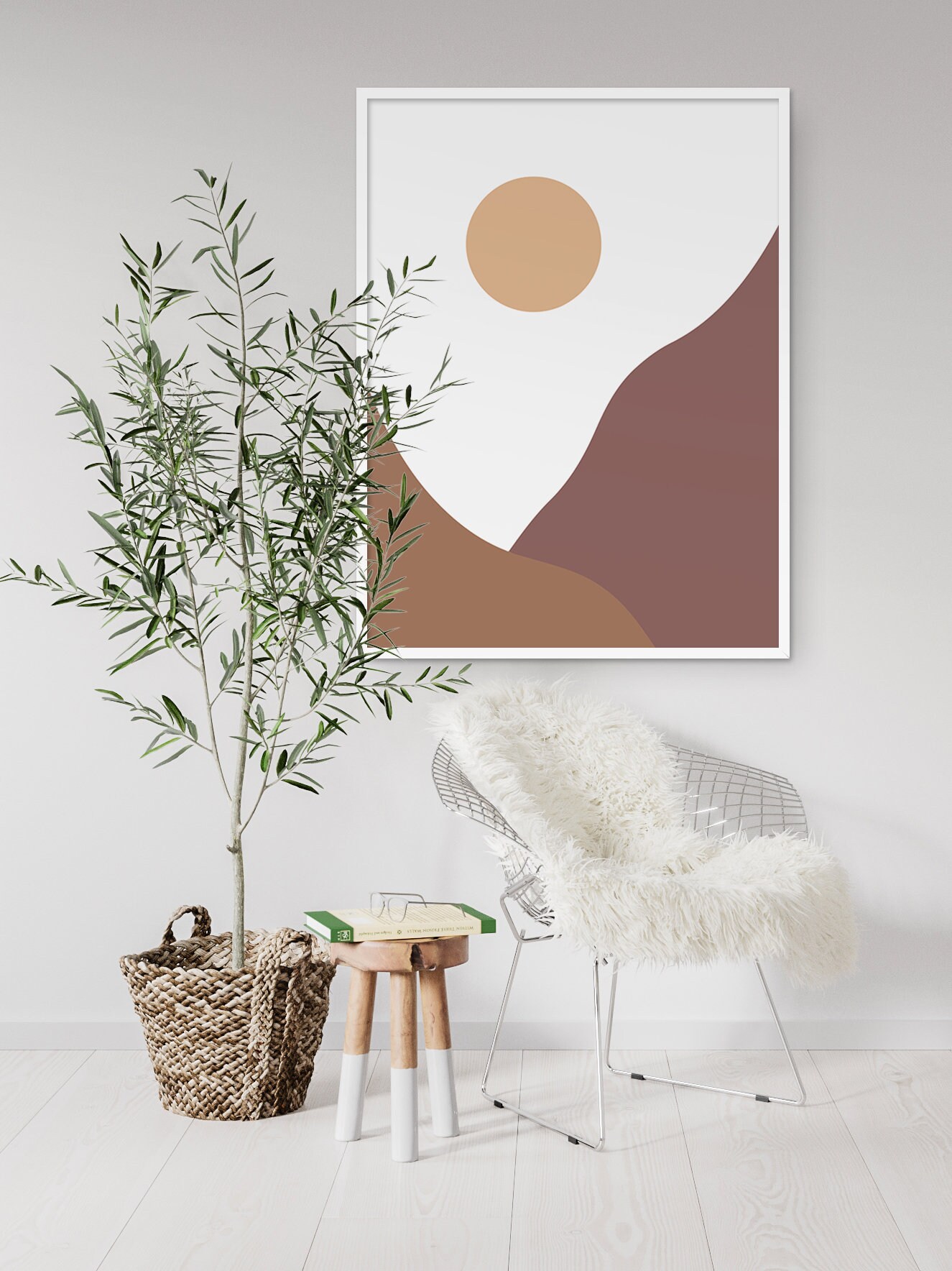 Terracotta Mountains Printable Wall Art | Modern Minimal Art | Boho ...
