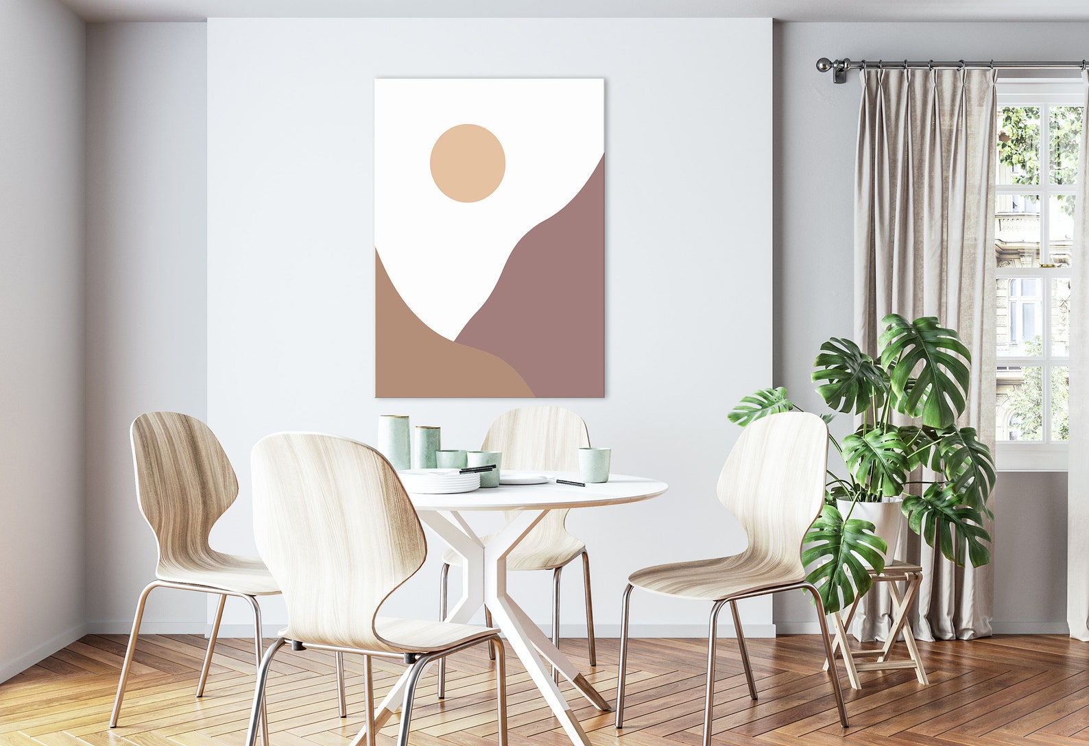 Terracotta Mountains Printable Wall Art | Modern Minimal Art | Boho ...