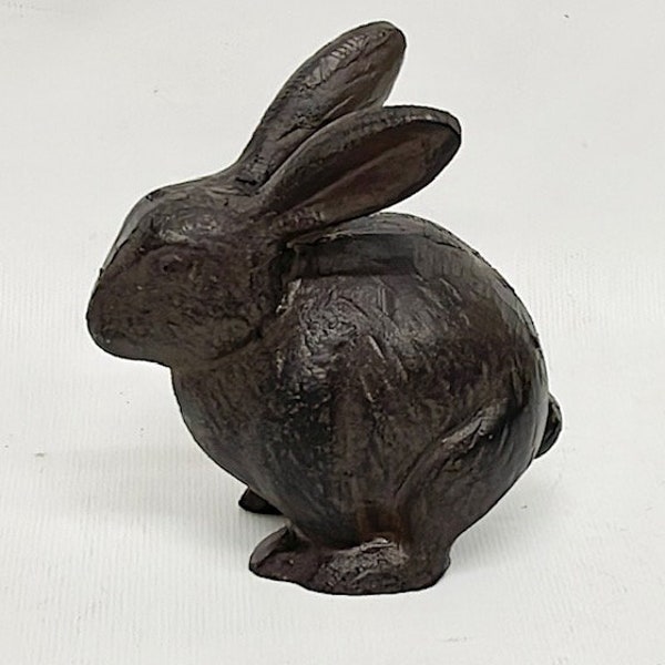 Cast Iron Rabbit Sculpture - Etsy