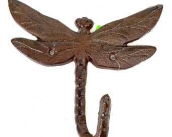Dragonfly Wall Hook, Cast Iron Turquoise and Gold Dragonfly Hook, Robe Hanger, Towel Hanger - Etsy