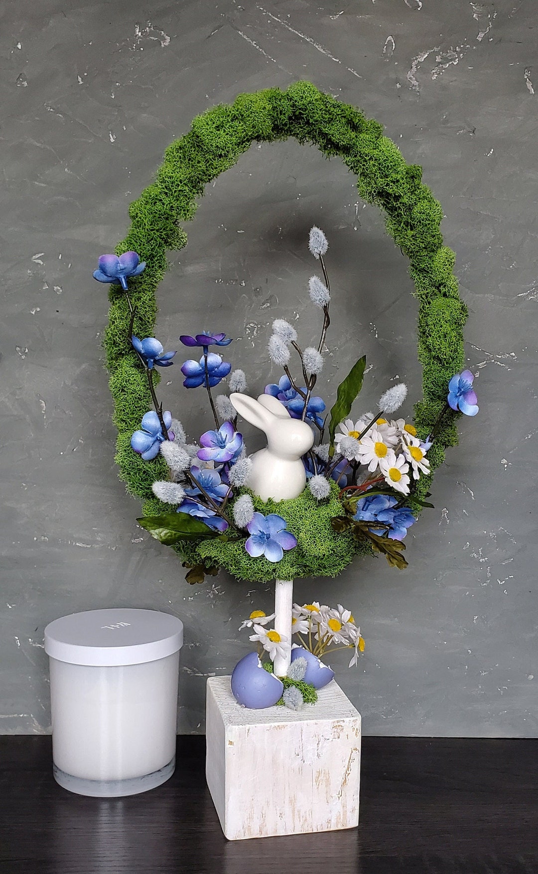 Easter Decor, Easter Bunny, Bunny Decor, Moss Bunny, Spring Decor, Moss ...