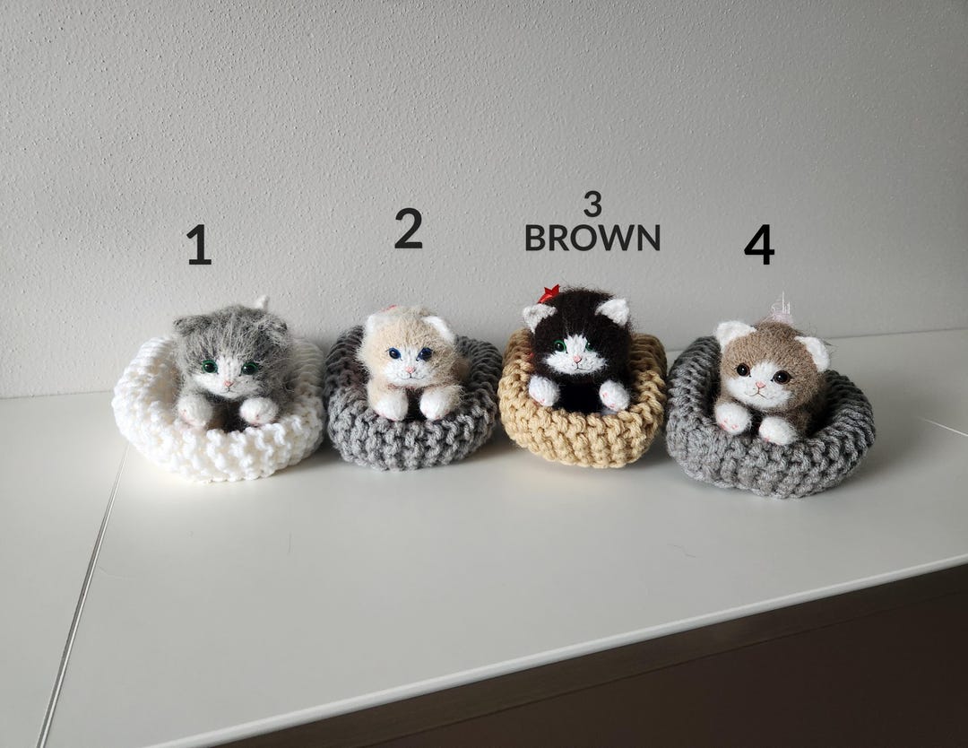 Crochet Sleeping Kitten, Cat Lover Gift, Baby Shower Gift, Cozy Kitten ...