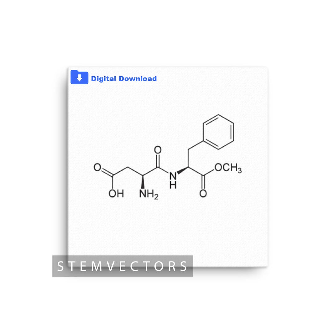 Aspartame Chemical Structure, Vector Clip Art (digital Download) - Etsy