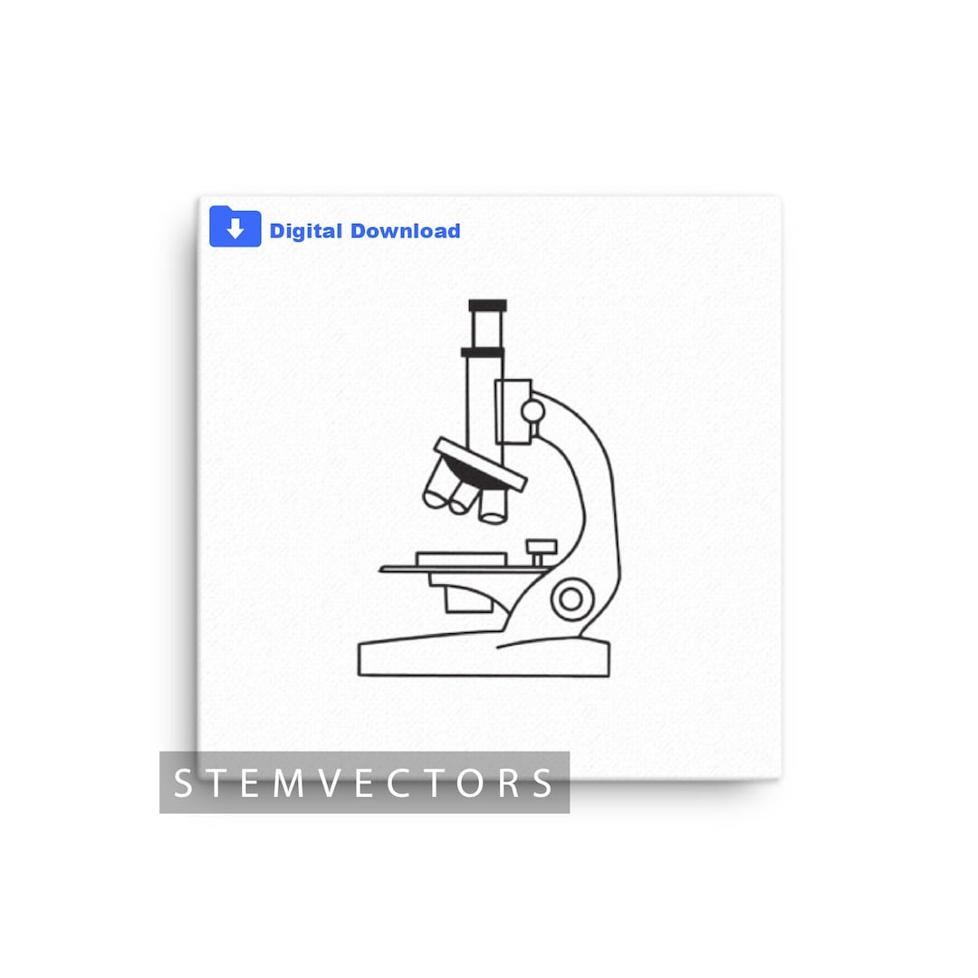 Simple Microscope (digital Download) Realistic Black and White Vector ...